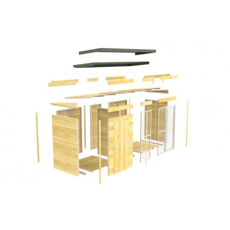 12ft X 4ft Dog Kennel and Run Full Height with Bars