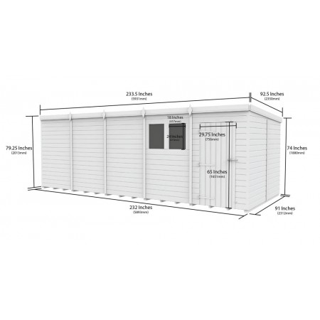 20ft x 8ft Pent Shed