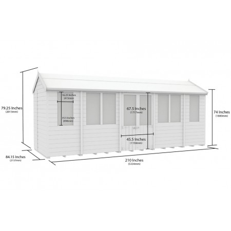 7ft x 18ft Apex Summer House
