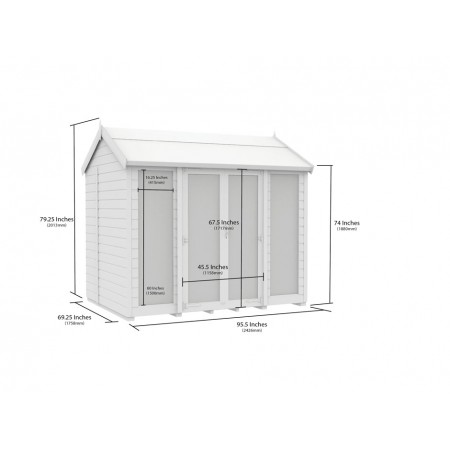 6ft x 8ft Apex Summer House (Full Height Window)