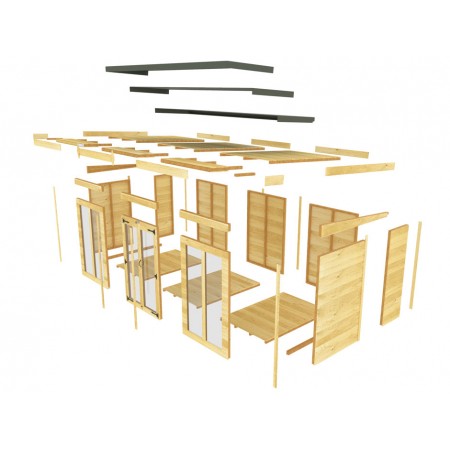 8ft x 4ft Pent Summer House (Full Height Window)